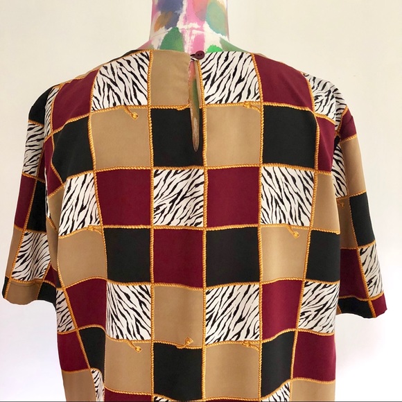 Vintage | Tops | Vintage 8s Zebra Checker Top | Poshmark